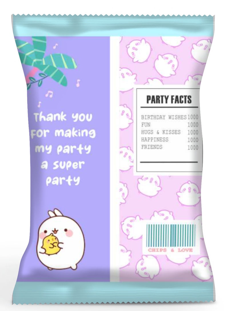 Molang and Piu Piu Chip Bag Labels - Molang Party Treats - Molang Party ...
