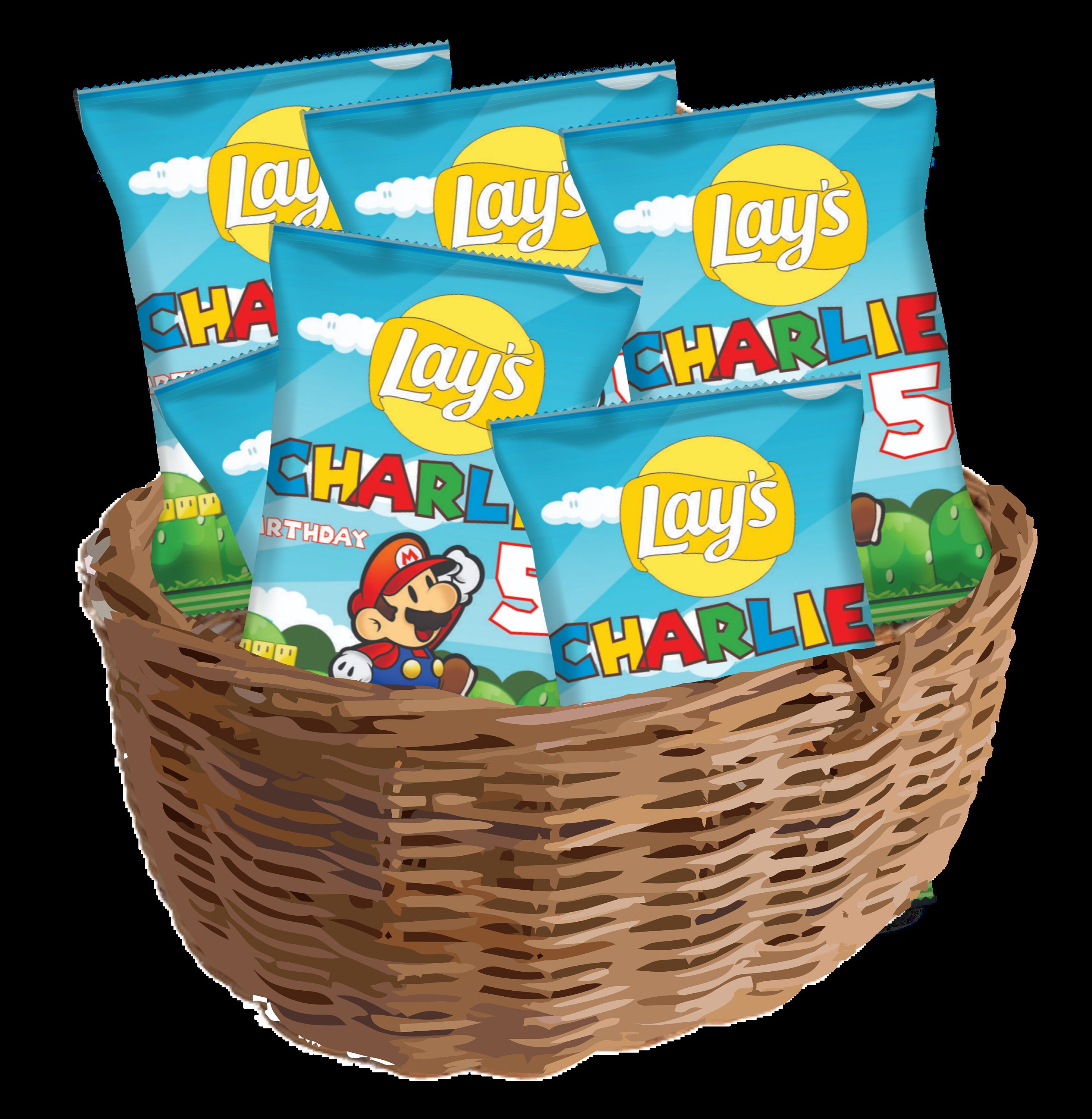 Super Mario Chip Bag Labels Mario Party Treats Mario Party Favors Chip ...