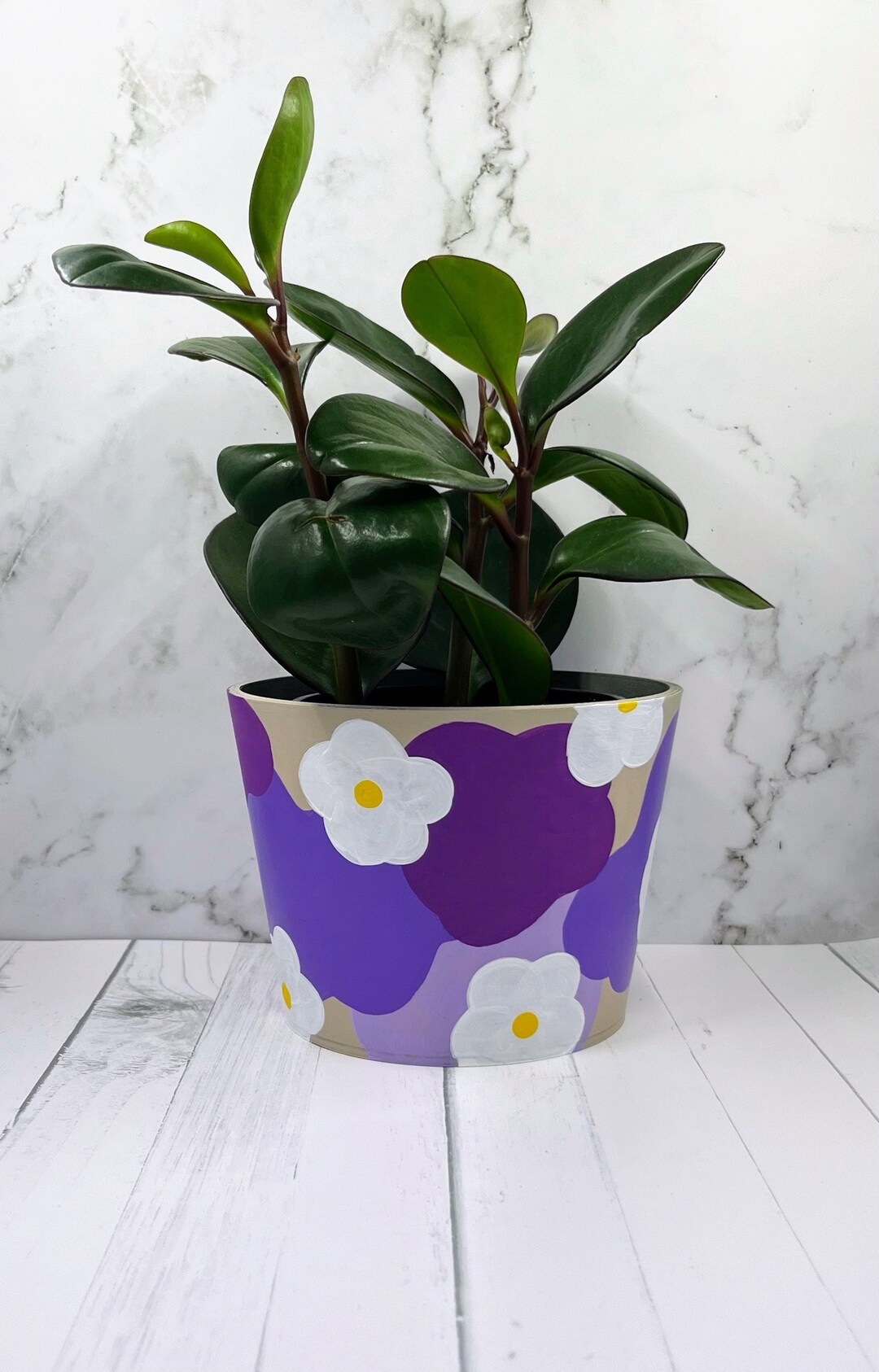 Retro Plant Pot | 5 Inch Planter | Hand-painted Design | Colourful ...