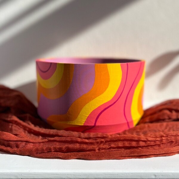 Retro Plant Pot - Etsy