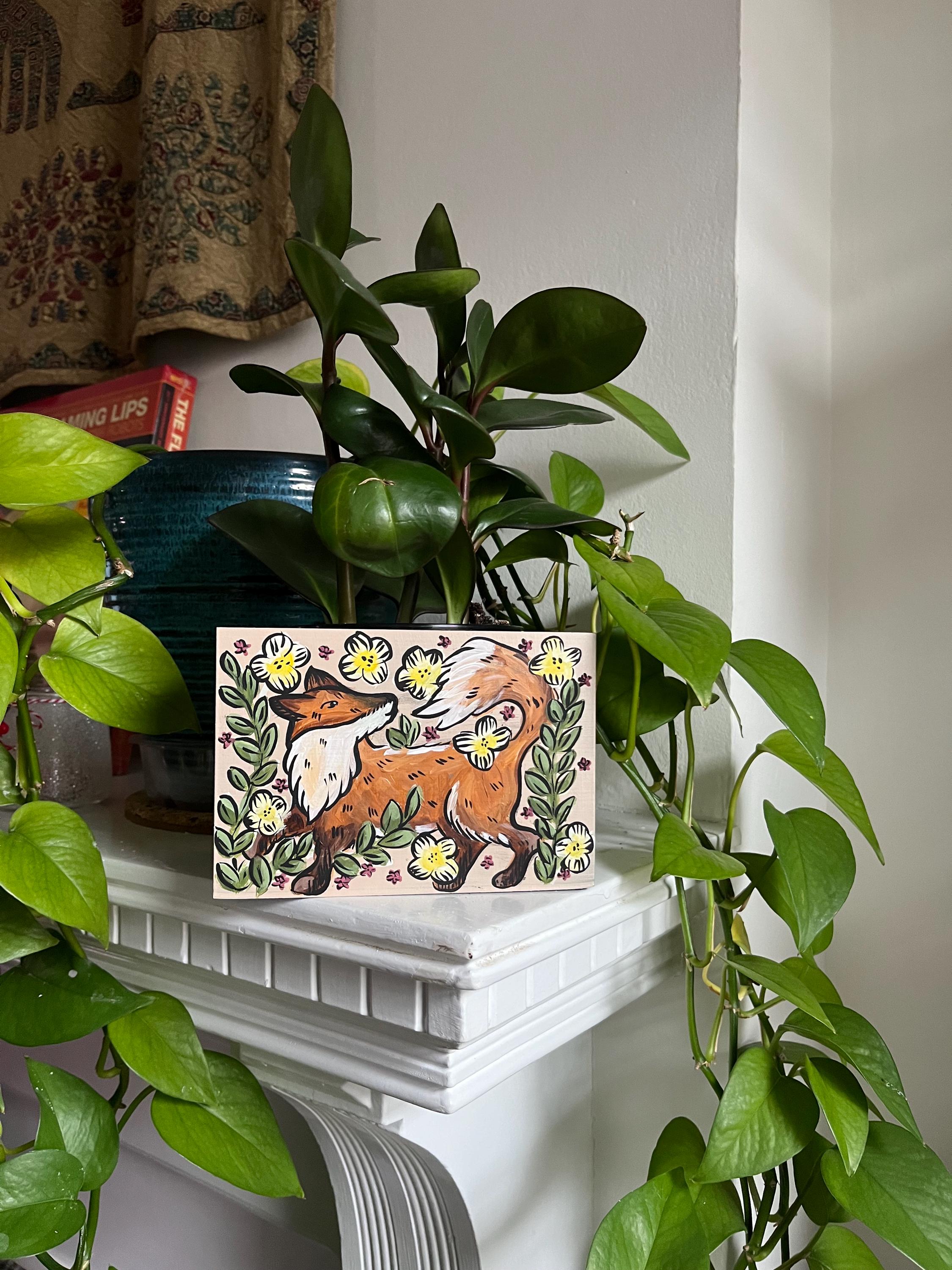 Cute Fox Planter | Hand Painted Draining Plant Pot | Woodland Design ...