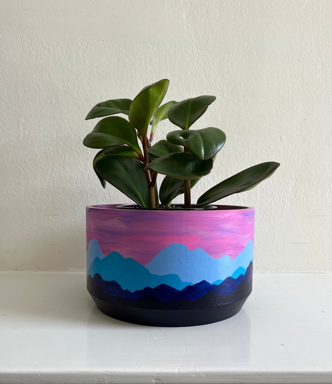 Mountain Design | Hand Painted Draining Pot | Blue Ridge Inspired ...