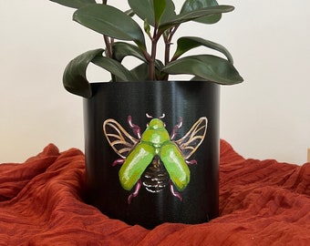 Retro Plant Pot | 5 Inch Planter | Hand-painted Design | Colourful ...