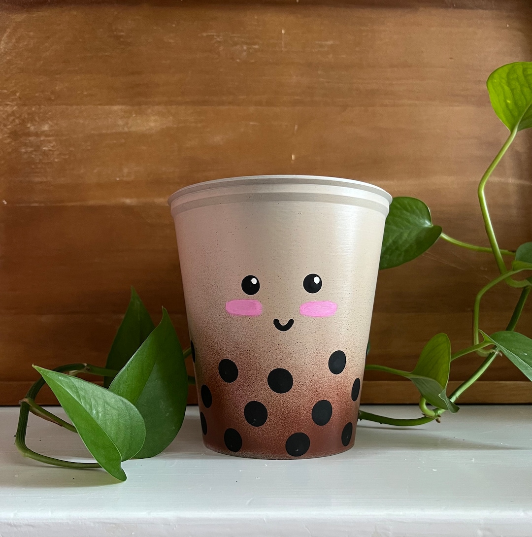 Bubble Tea Gift | Cute Plant Pot | Handmade Planter Pot | Boba Plant ...
