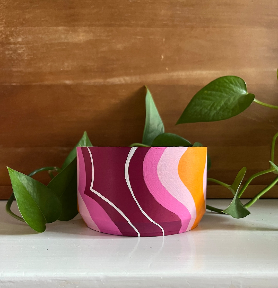 Colorful Plant Pot | Bowl Planter | Shallow Plant Pot | Hand Painted ...