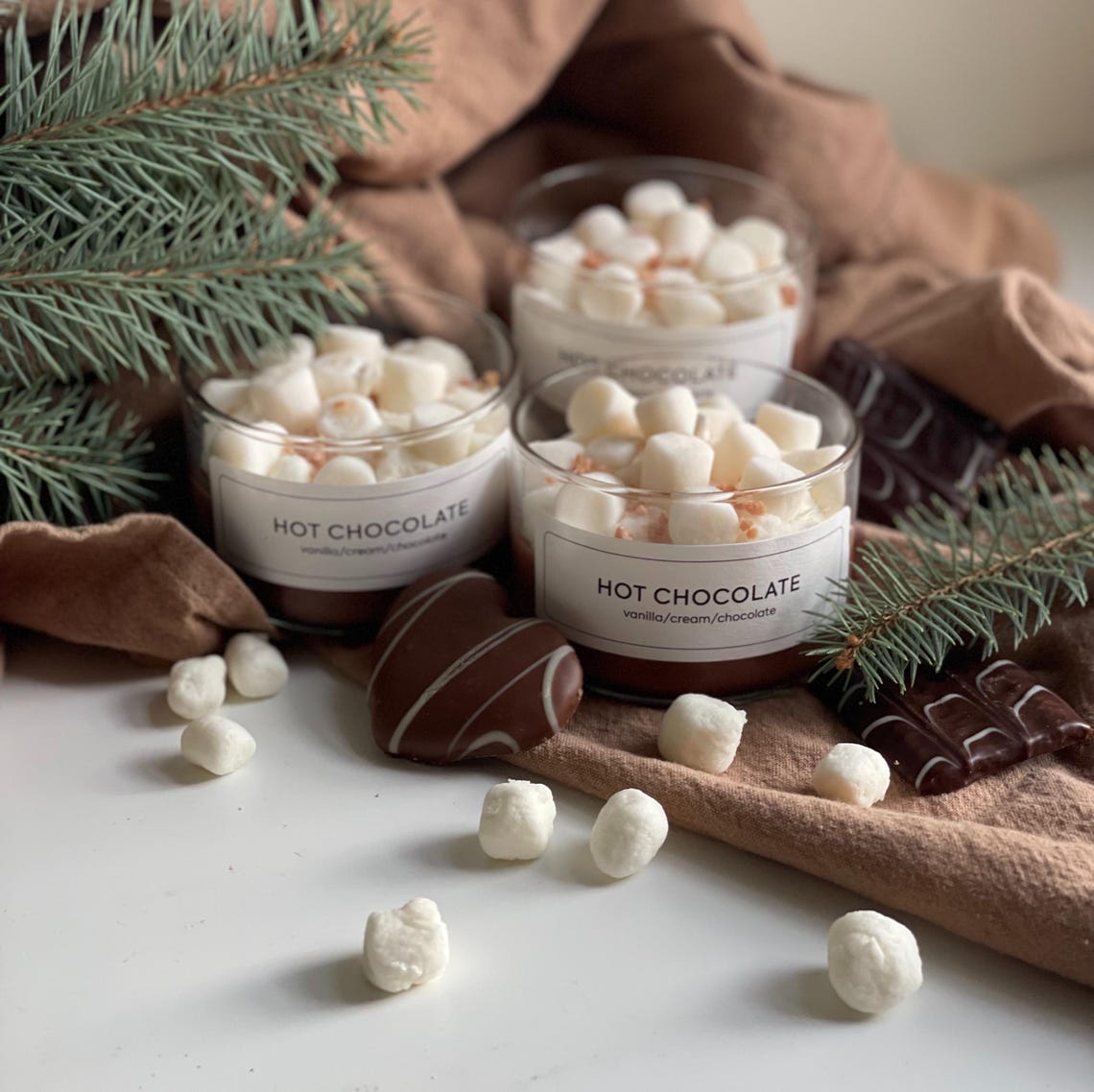 Marshmallow Hot Chocolate Candle, Handmade Soy Wax, Christmas Gift - Etsy