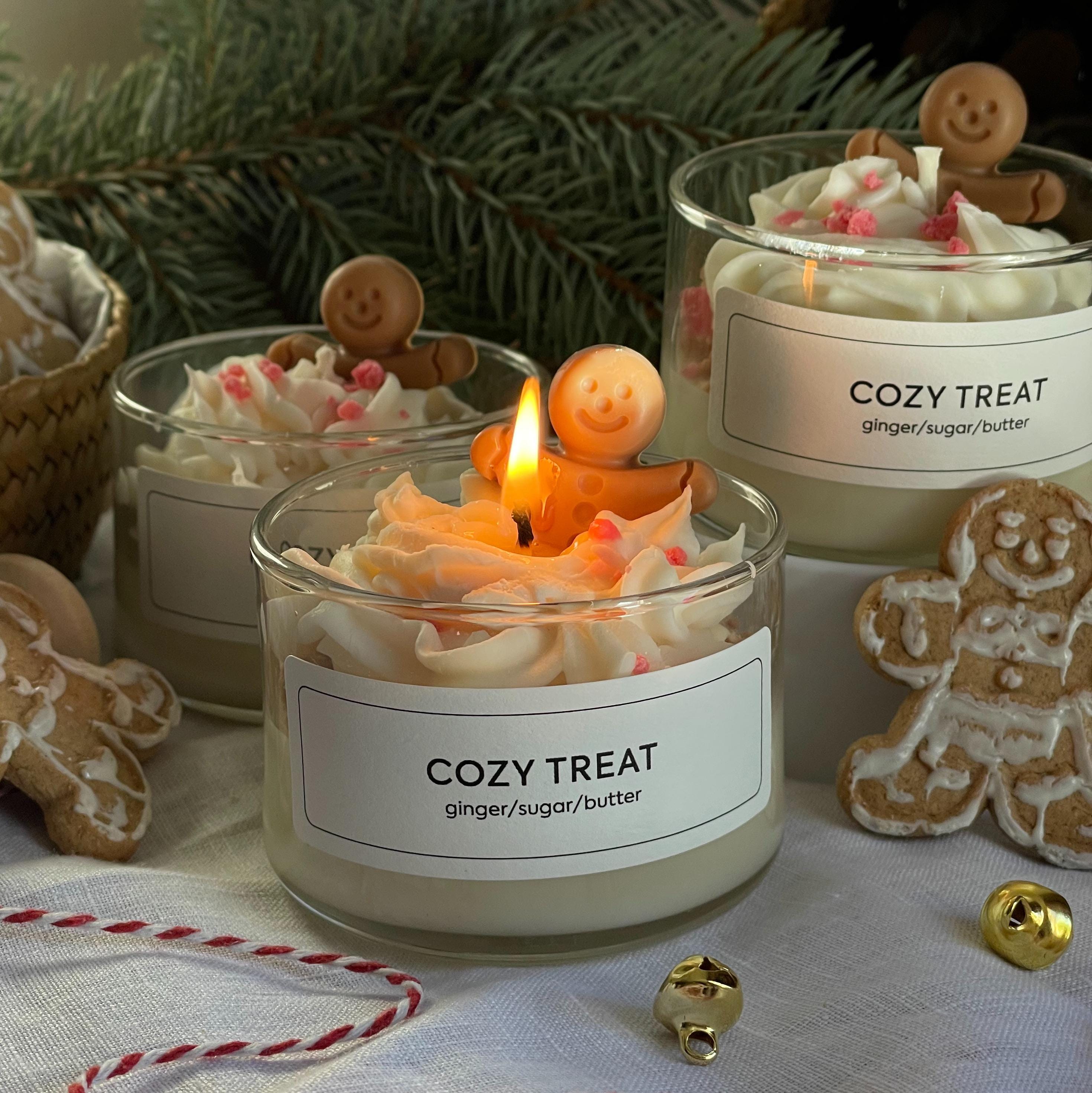Gingerbread Soy Wax Candle, Holiday Dessert Candle, Christmas Decor - Etsy