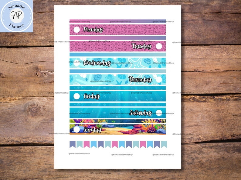Under the Sea Daily Duo Printable Planner Kit, 7”x9.25” Erin Condren ...