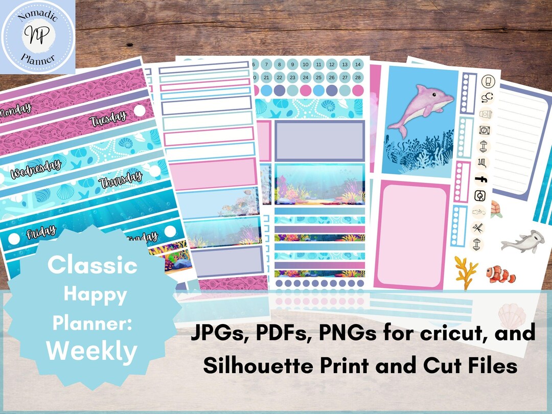 Under the Sea Daily Duo Printable Planner Kit, 7”x9.25” Erin Condren ...