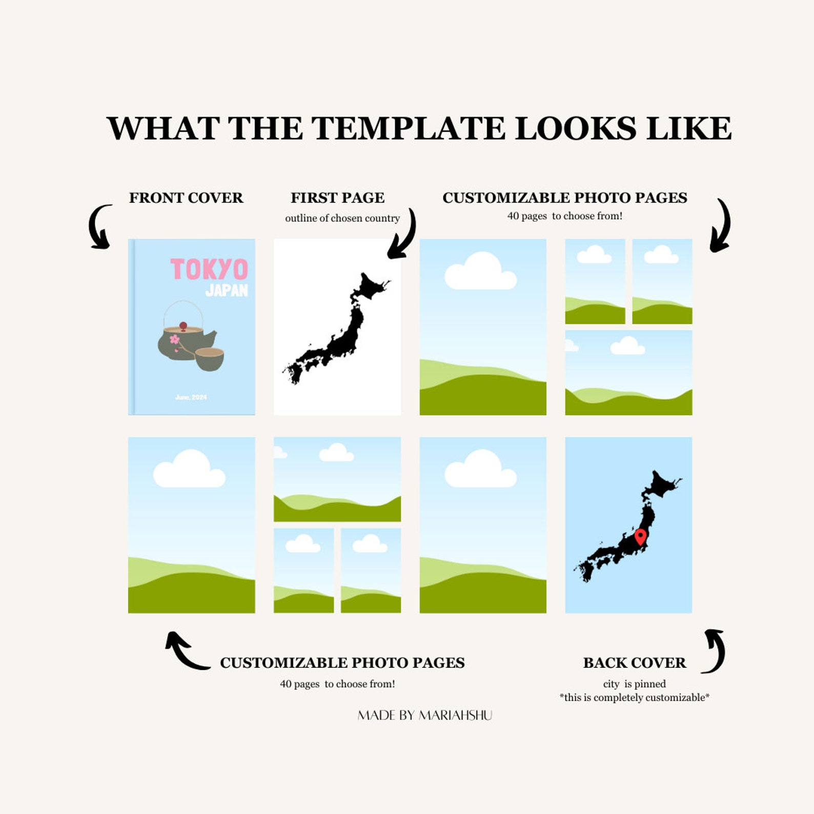Tokyo Japan Travel Book Templates| Coffee Table Photo Book, Personalize ...