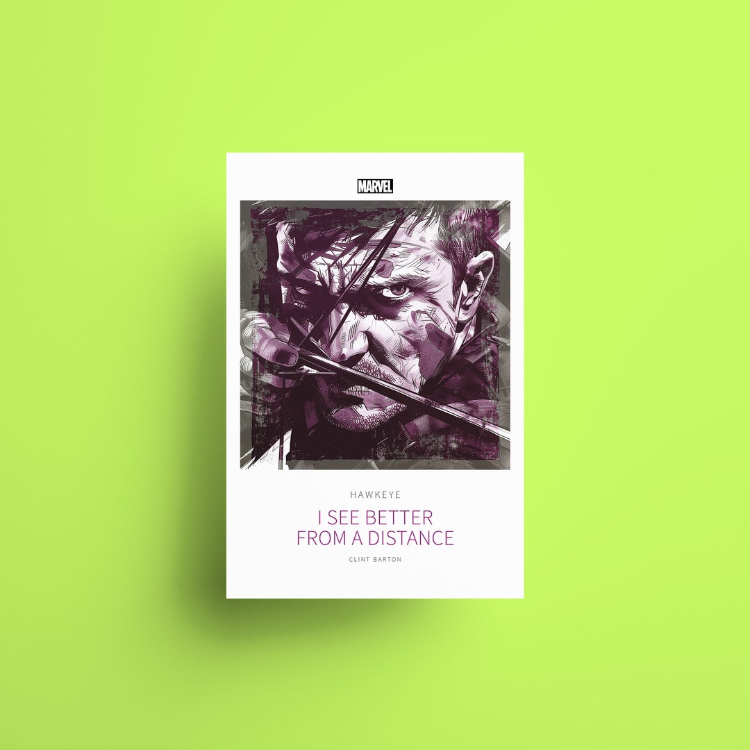 Hawkeye – Marvel Hero Poster With Quote – Colour Artwork – A2, A3, A4 ...