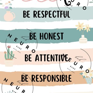 Classroom Rules Printables, Pack of 5, Colourful, Cute, Great for ...