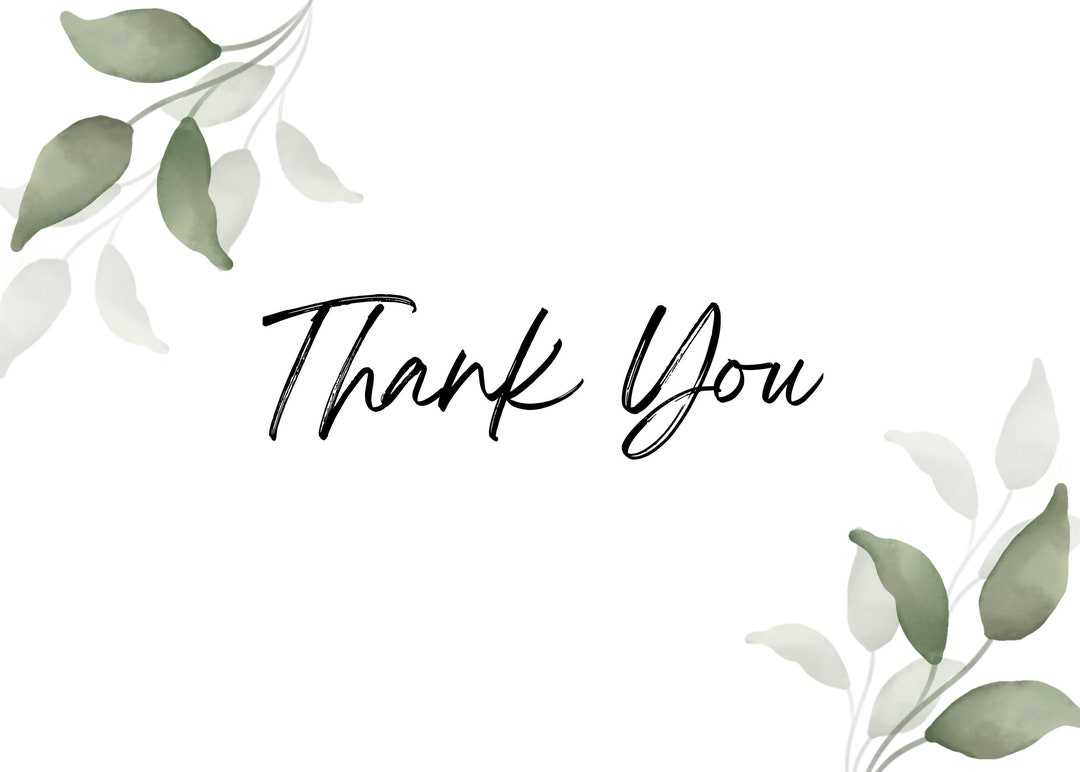 Printable Simple Thank You Card - Etsy