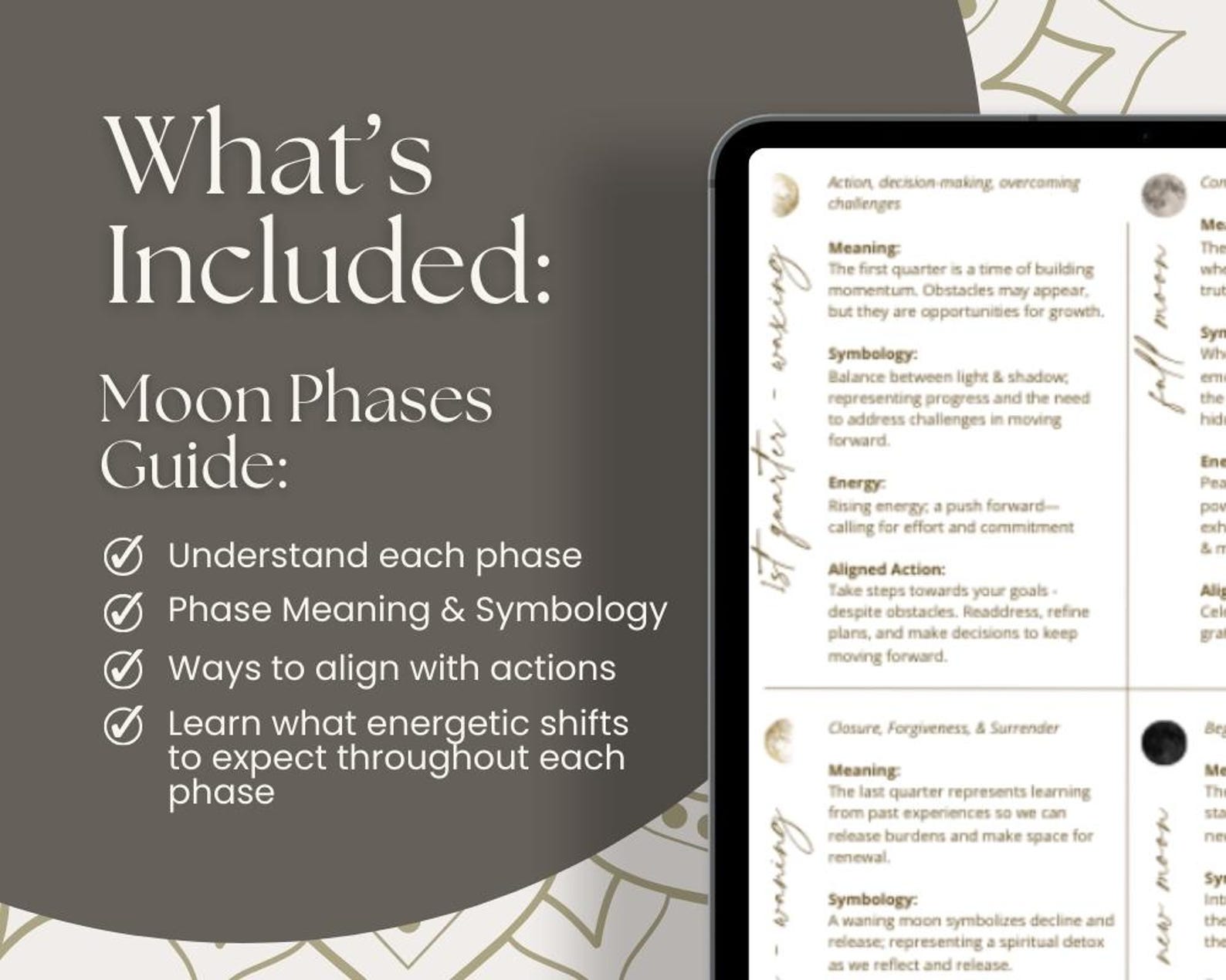 Moon Phase Guide, Lunar Phase Guide, Moon Energy Guide, Moon Energy and ...