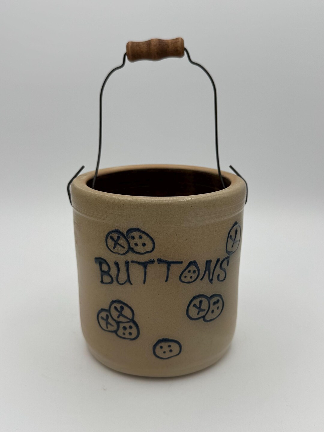 Maple City Pottery Buttons Crock - Etsy