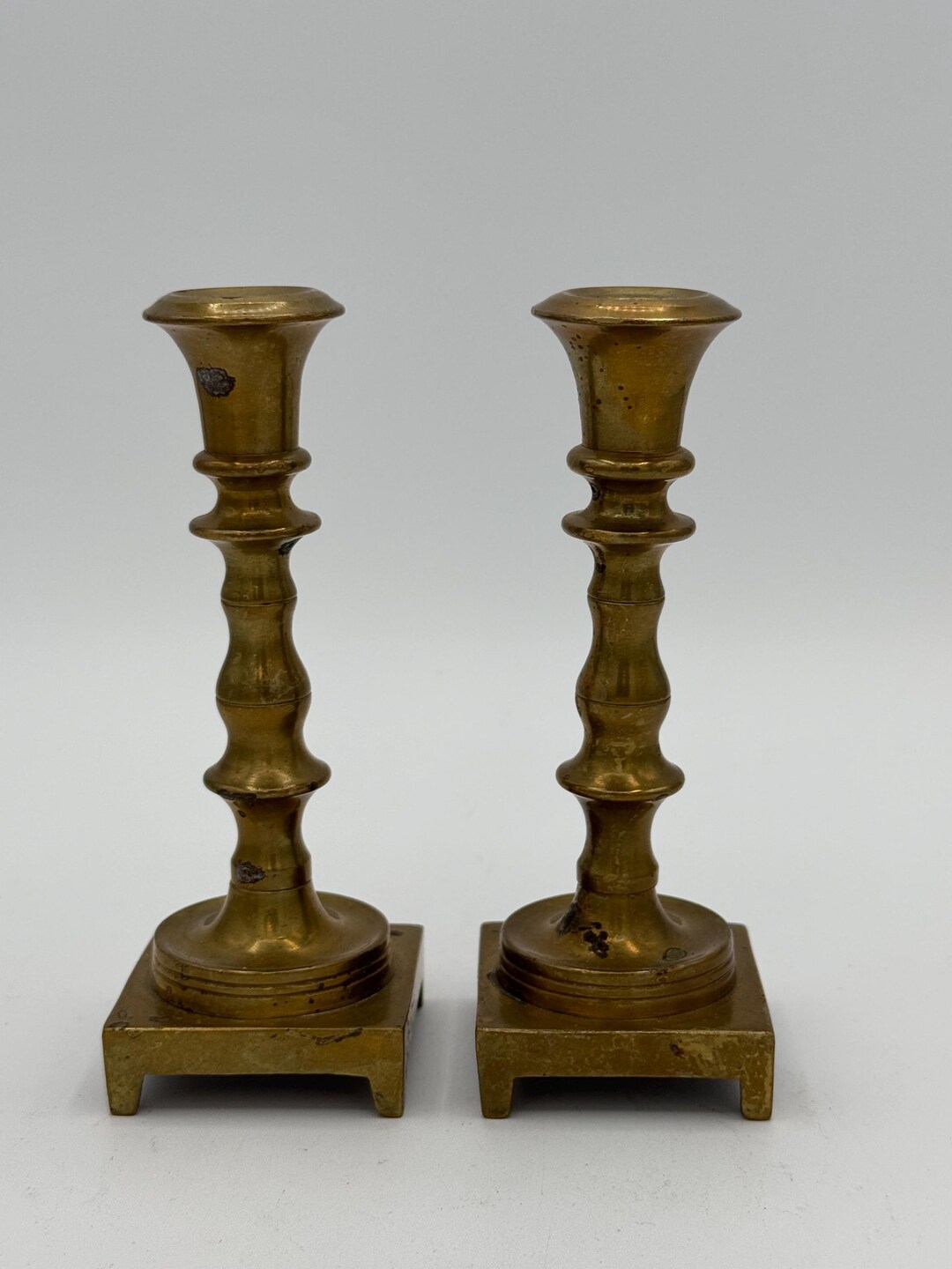 Pair of Vintage Miniature Brass Candlesticks - Etsy