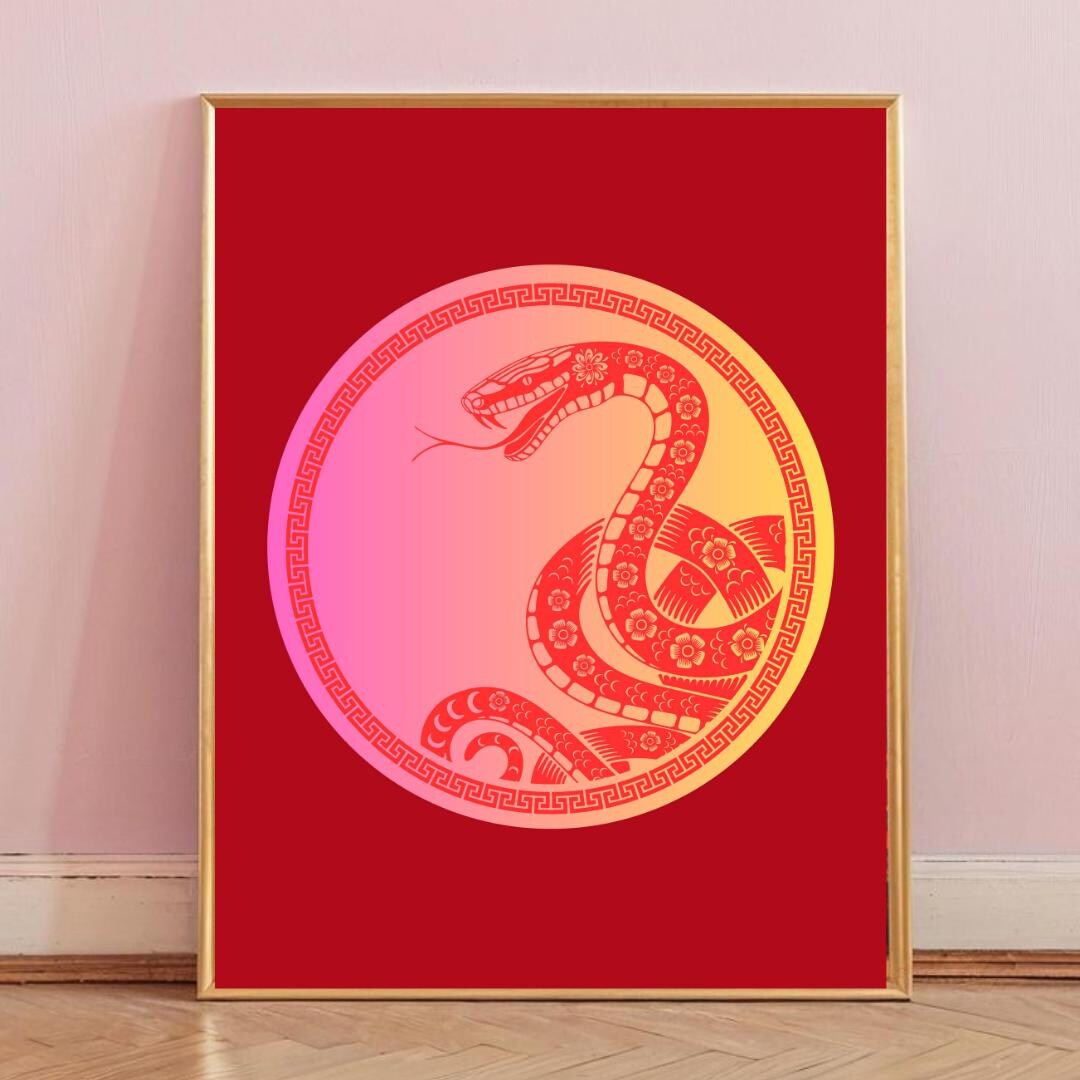 Colorful Snake Wall Art, Snake Art Print, Snake Poster, Dopamine Wall ...