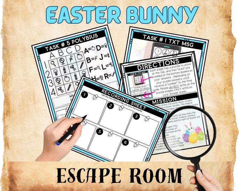 Easter Escape Room for Kids, Printable Party Game Activity With Easter ...