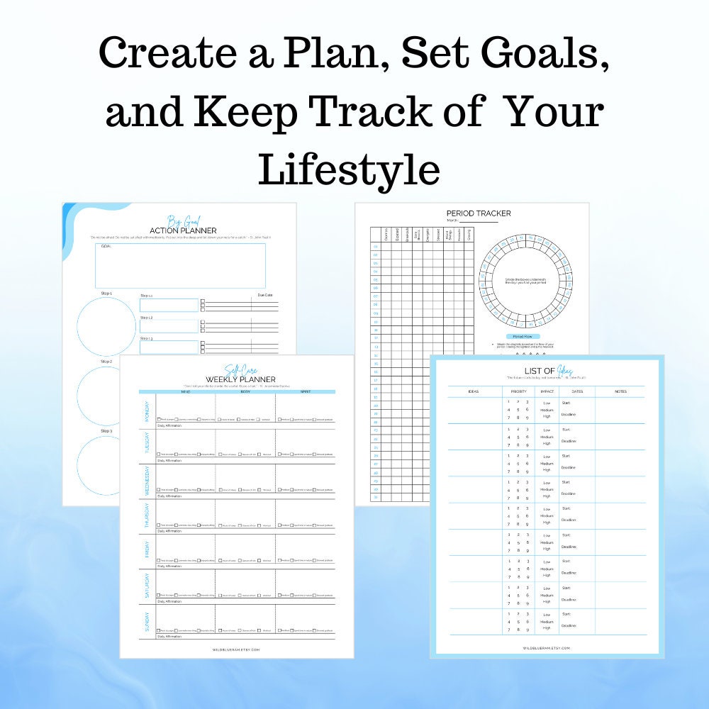 Self-care Printable Lifestyle and Goal Setting Journal for Teen Girls ...