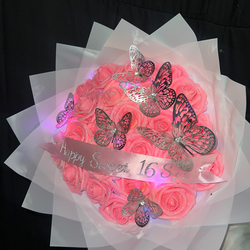 Glitter Roses Bouquet - Etsy