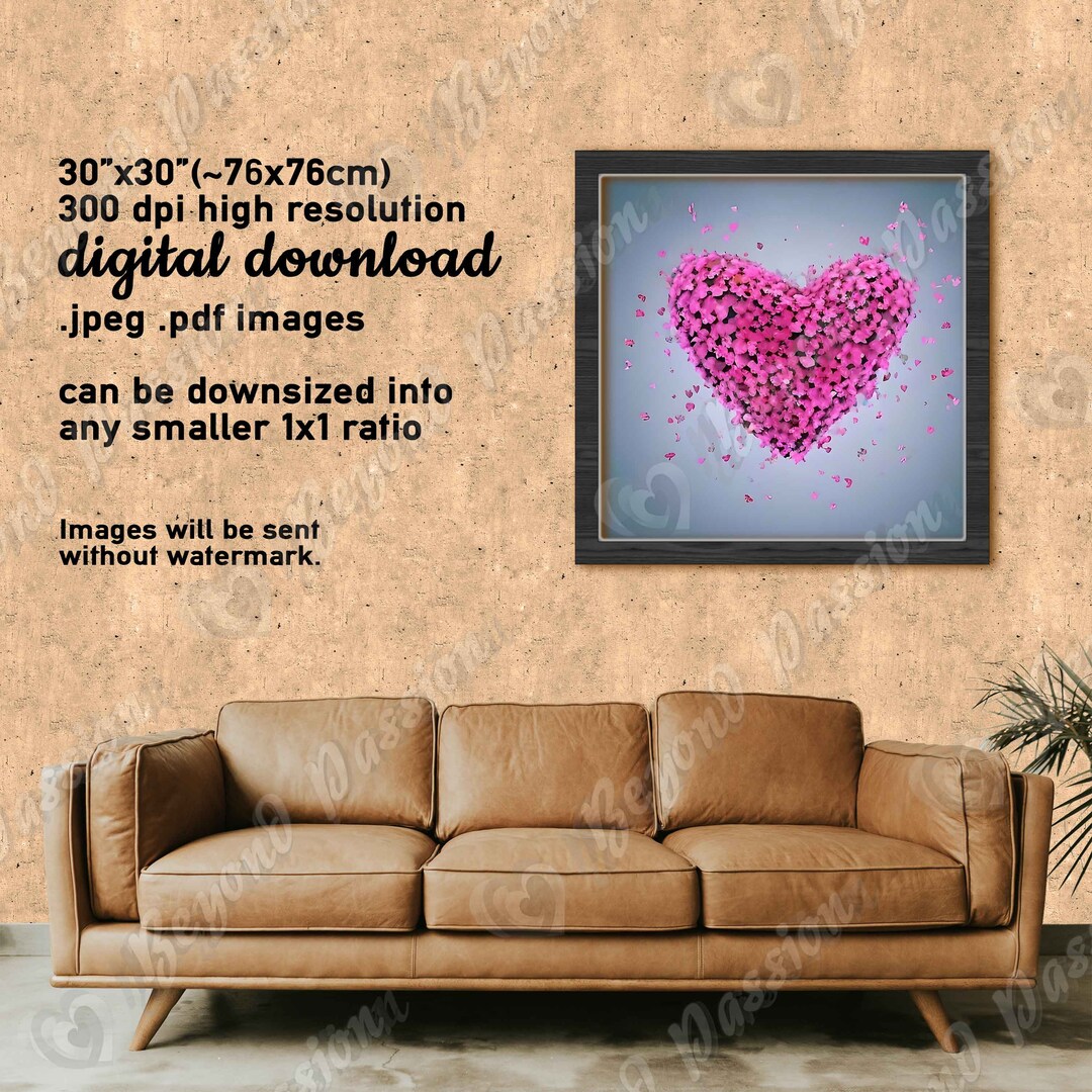 Floral Heart Printables - Romantic Wall Decor - Unique and Modern Art ...