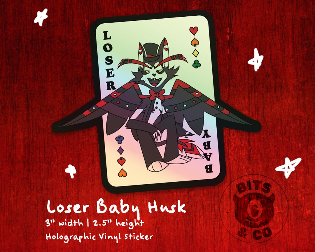 Holographic Loser Baby Playing Card Husk Sticker | Hazbin Hotel - Etsy