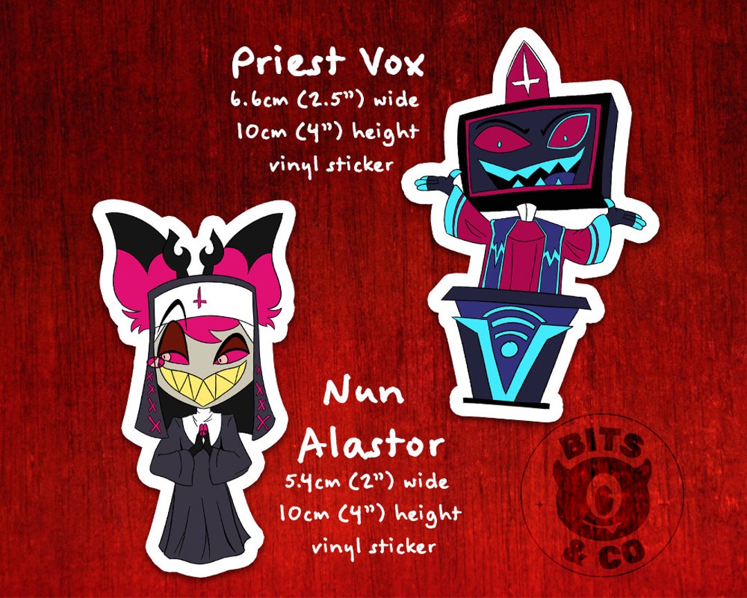 Nun Alastor Priest Vox Hazbin Hotel Vinyl Sticker Individual OR Pair - Etsy