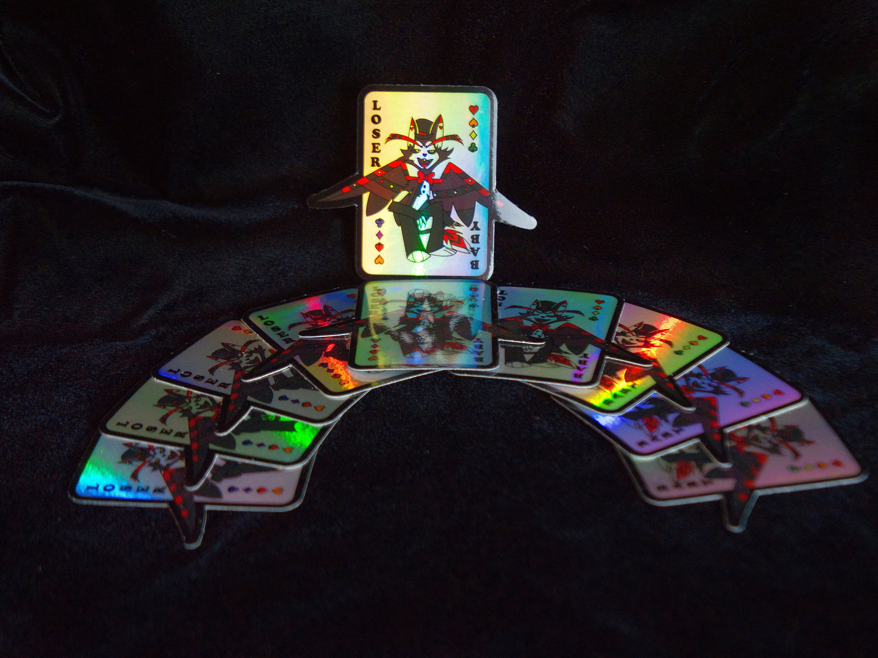 Holographic Loser Baby Playing Card Husk Sticker Hazbin Hotel - Etsy