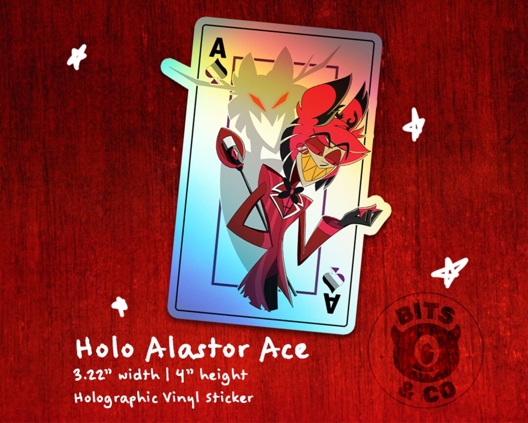 Holographic Ace Alastor Playing Card Vinyl Sticker Hazbin Hotel ...