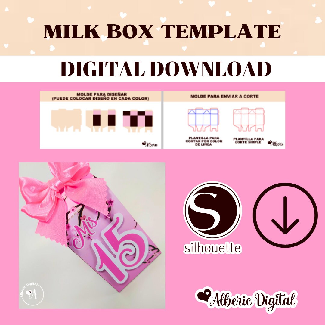 Milk Style Box /milk Box/ Milk Box Template /milk Box/downloadable ...