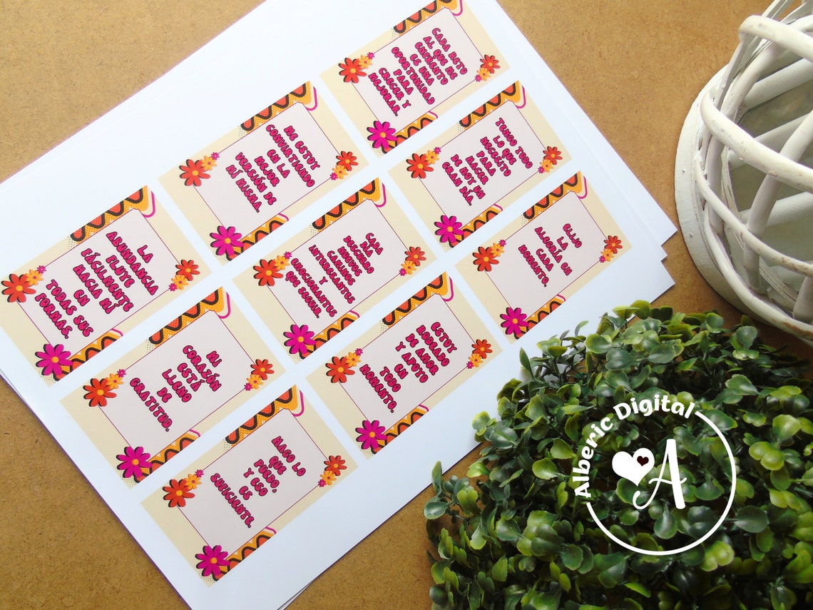 Printable Positive Affirmation Cards in Spanish / Set of 30 Affirmation ...