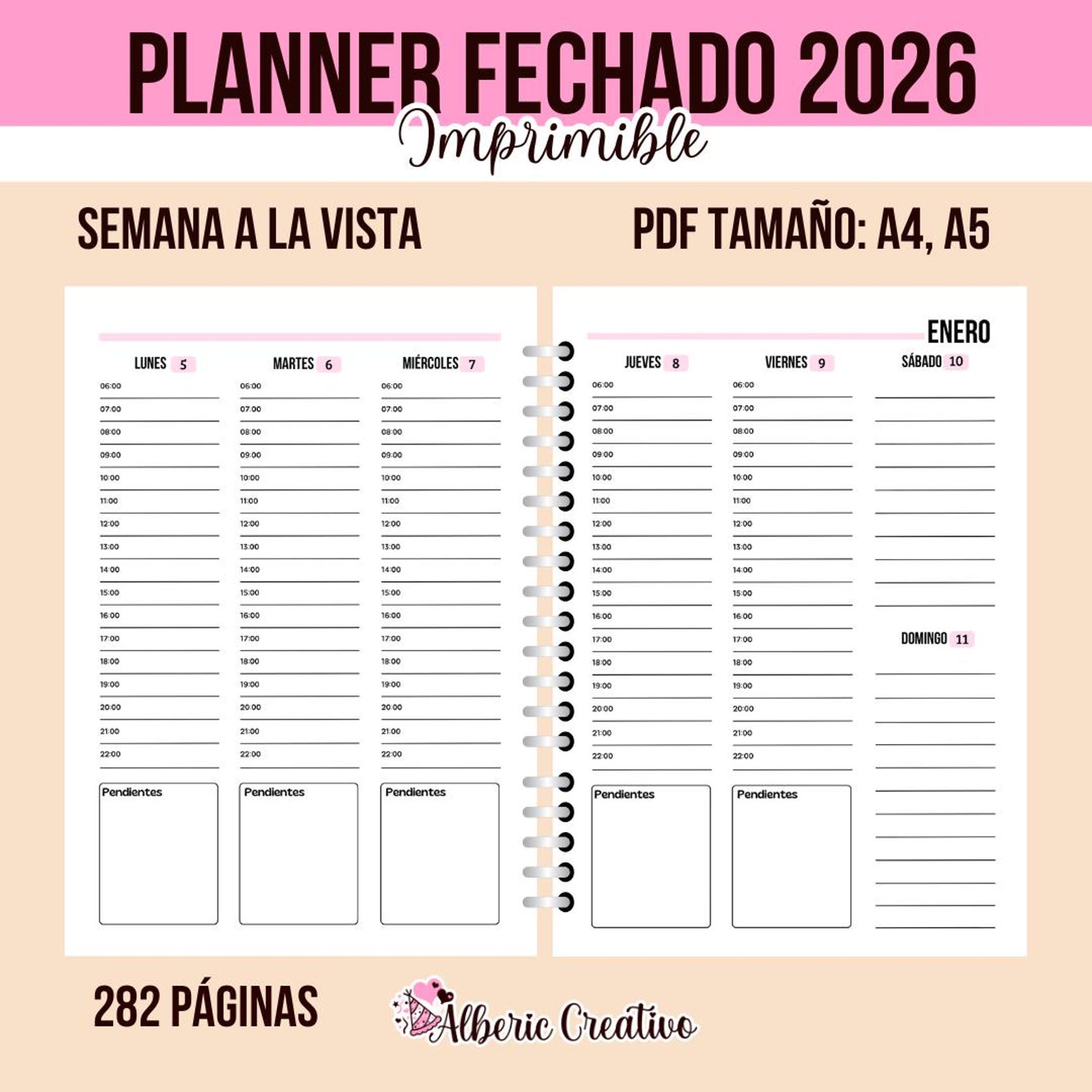 2026 Printable Planner in Spanish: A4/A5 Organizer for Entrepreneurs ...