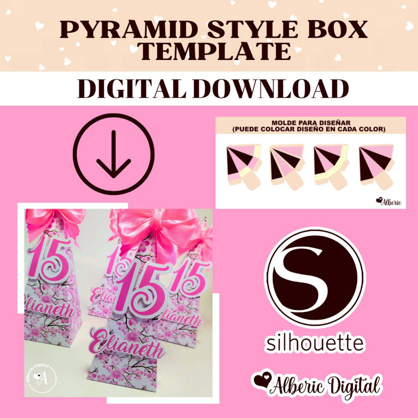 Pyramid Style Box / Pyramid Box Template / Pyramid Box/downloadable ...
