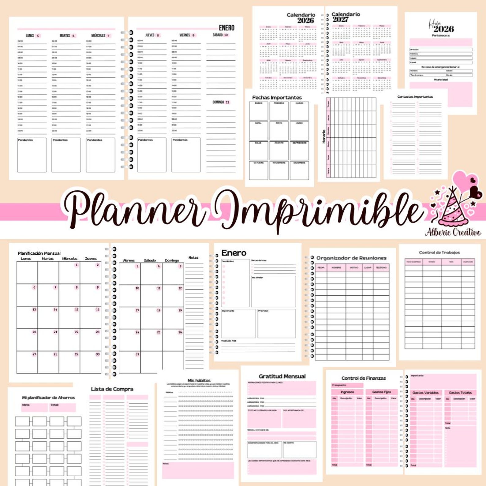 2026 Printable Planner in Spanish: A4/A5 Organizer for Entrepreneurs ...
