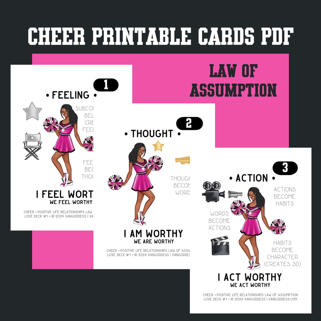 Let's Cheer Each Other on PDF Printable Cards Law of Assumption ...