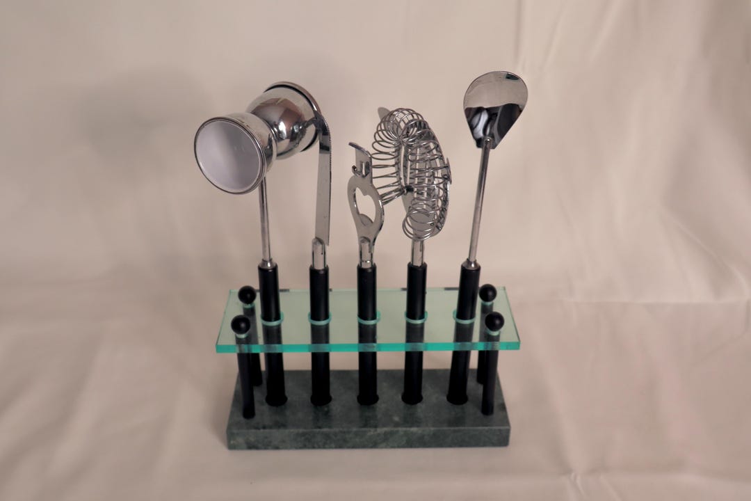Retro 1970's Post-modern Fontana Art Style Cocktail Tool Bar Set ...