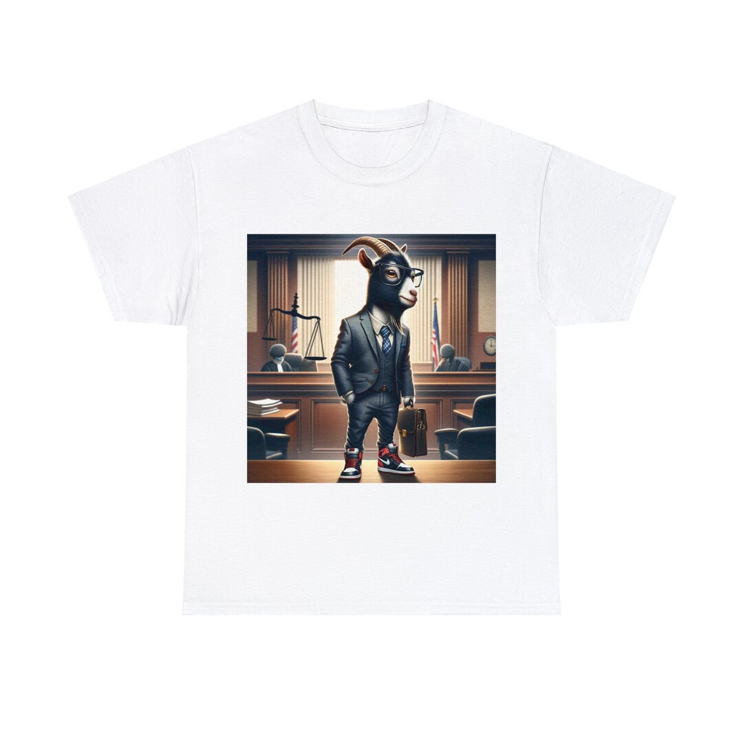 Hip Hop Lawyer Goat With Red and Black Sneakers Unisex Heavy Cotton Tee ...