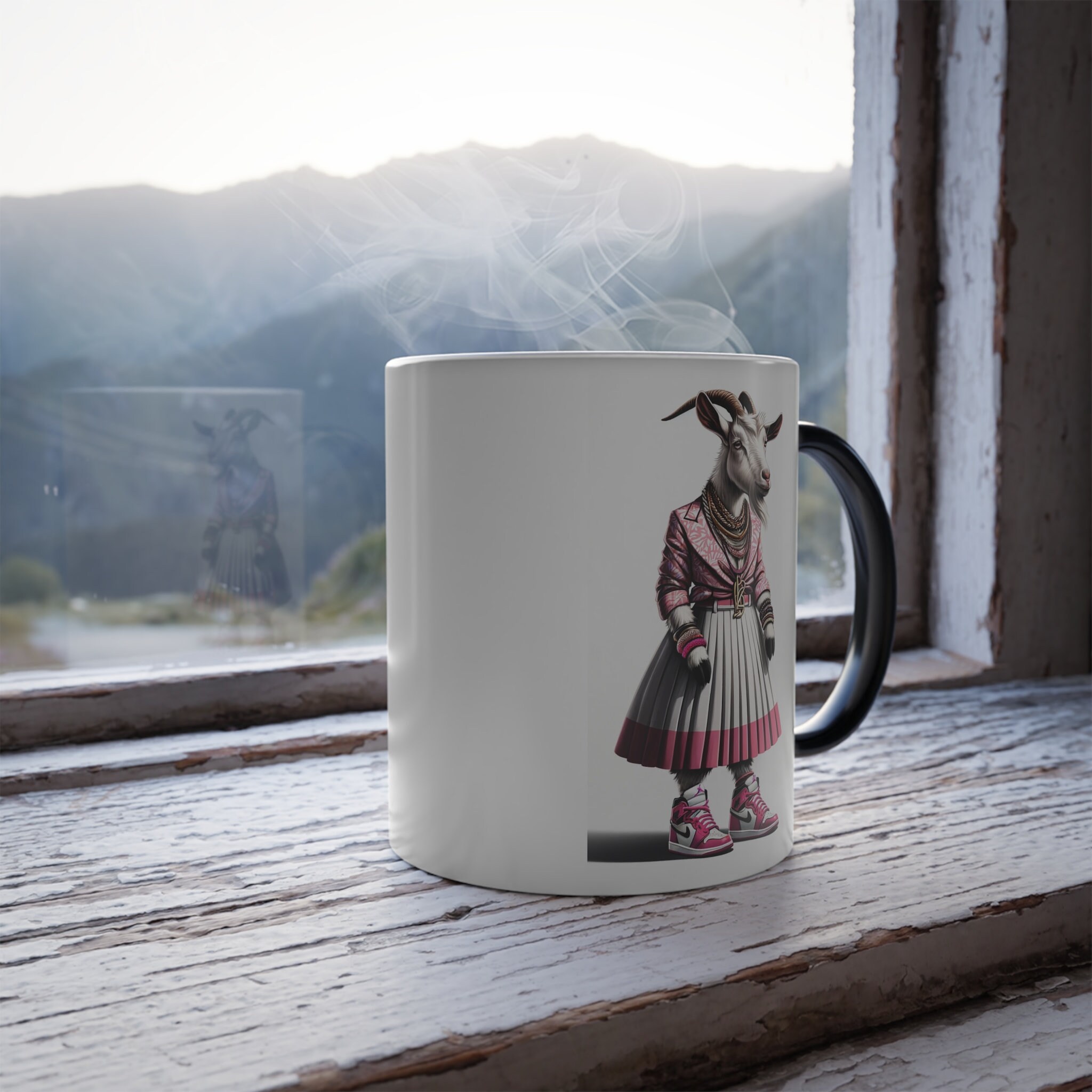 Hip Hop Goat in Pink Dress Color Morphing Mug, 11oz - Etsy