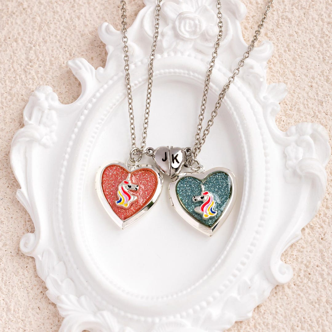 Matching Heart Couples Necklace With Photo, Photo Heart Pendant, Best ...