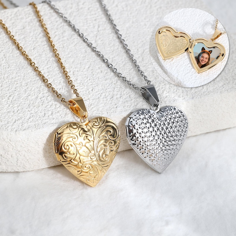 Double Heart Picture Locket - Etsy UK