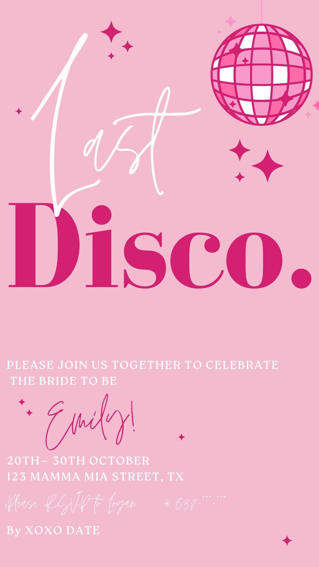 Pink Last Disco Bachelorette Party Invites! - Etsy