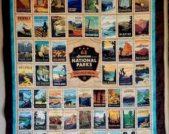National Parks Quilt Handmade - Etsy