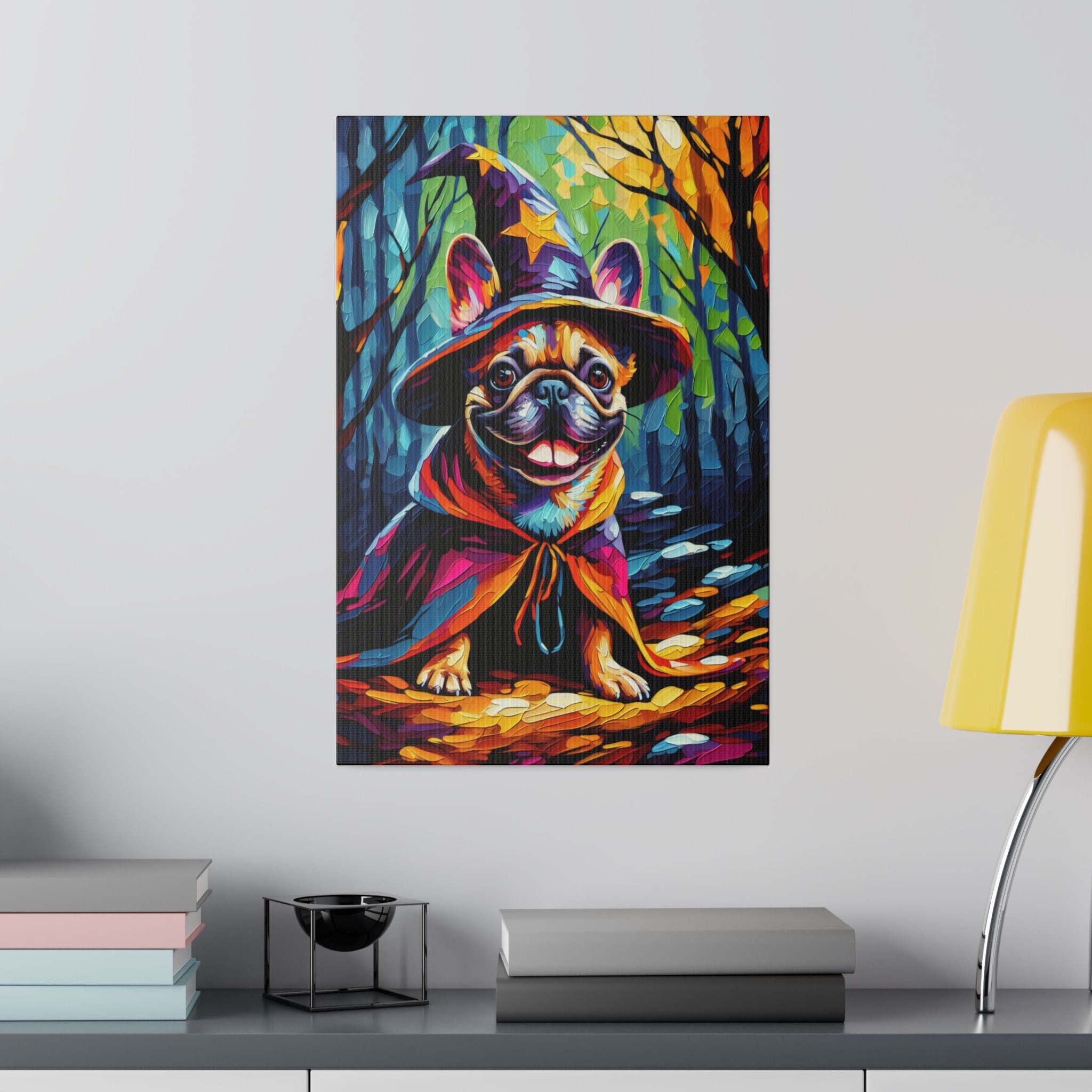 Wizard French Bulldog Canvas Print Witch Dog Home Decor Magic Fantasy ...