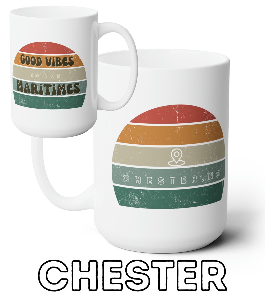 Good Vibes in the Maritimes Mug Chester Maritimes 15oz Mug Good Vibes ...