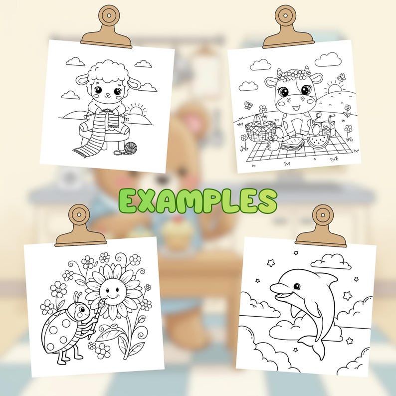 Cute Animal Coloring Book – Funny Fantasy Bold Easy Coloring Pages for ...