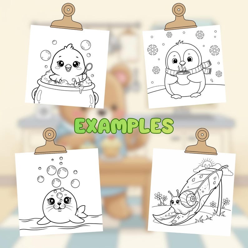 Cute Animal Coloring Book – Funny Fantasy Bold Easy Coloring Pages for ...