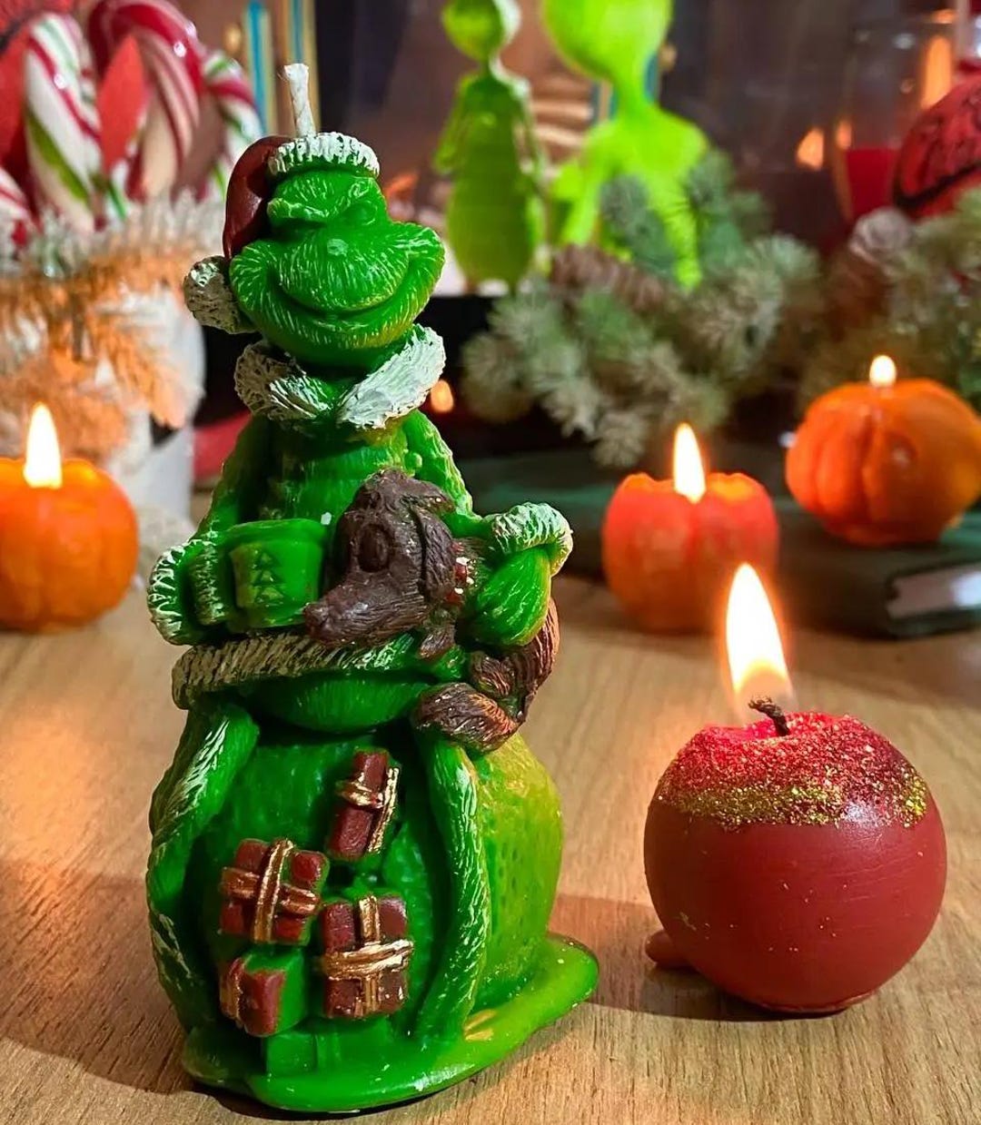 Grinch Candle-winter Candle-christmas Candle Gift-christmas Decor ...