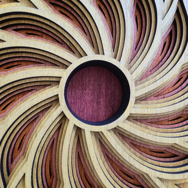 Layered 3D Wall Art - Handcrafted Geometric Design - Etsy
