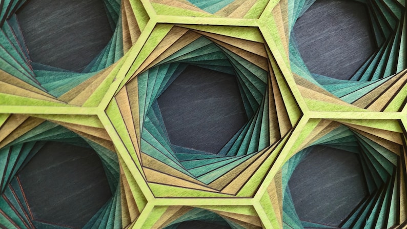 Geometric Layered Wall Art Hexagonal Patterned Decorative Piece - Etsy