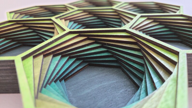 Geometric Layered Wall Art Hexagonal Patterned Decorative Piece - Etsy